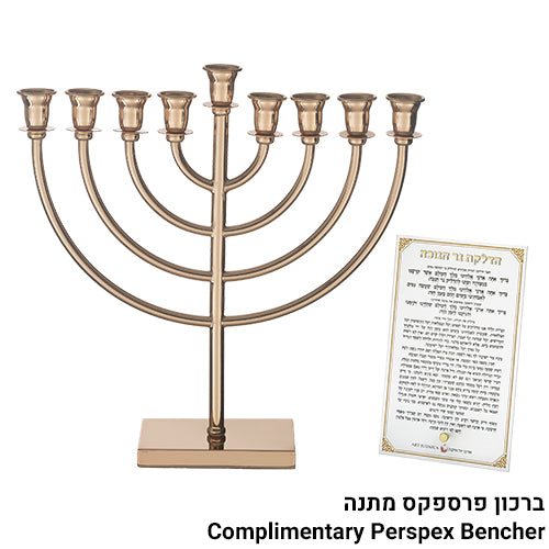 Metal Rose Gold Menorah - Round – Mitzvahland.com